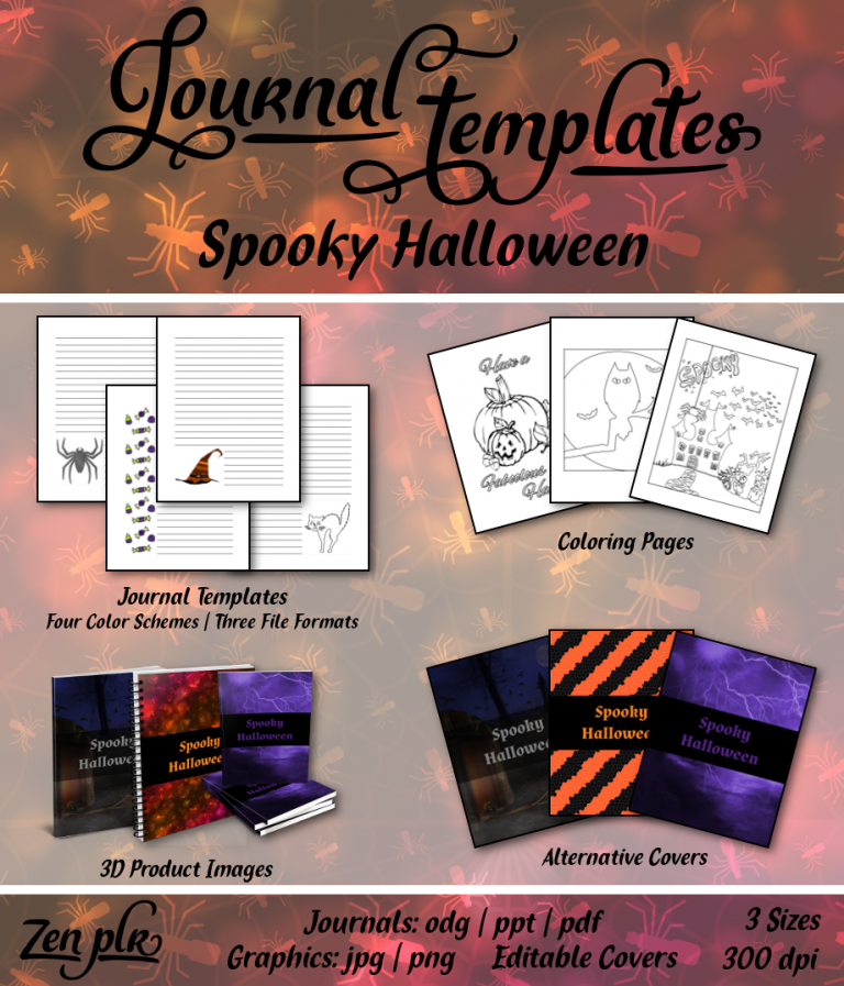 Spooky Halloween Journal Templates Front Cover – Zen PLR