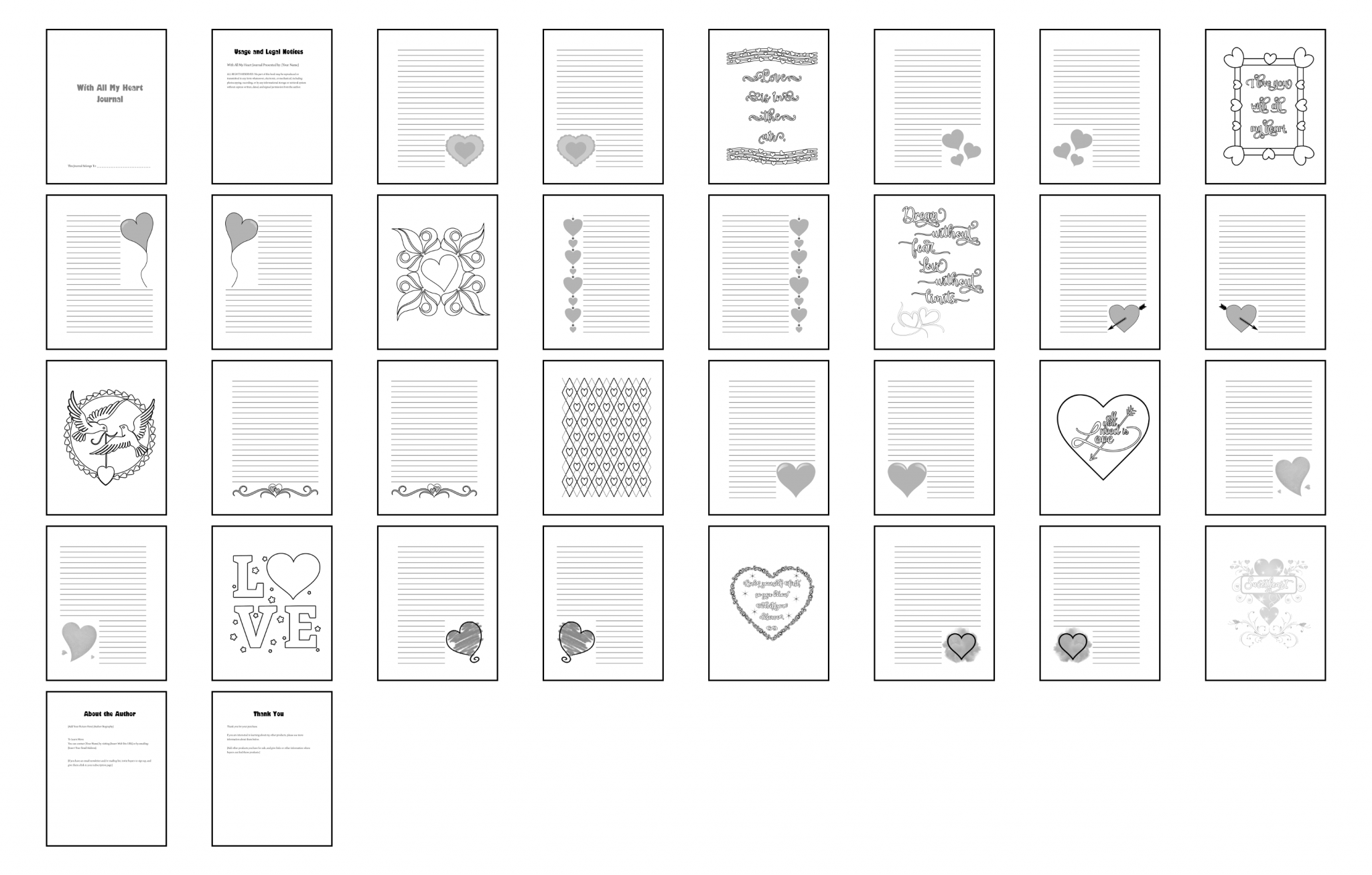 With All My Heart Journal Templates PLR Pack – Zen PLR
