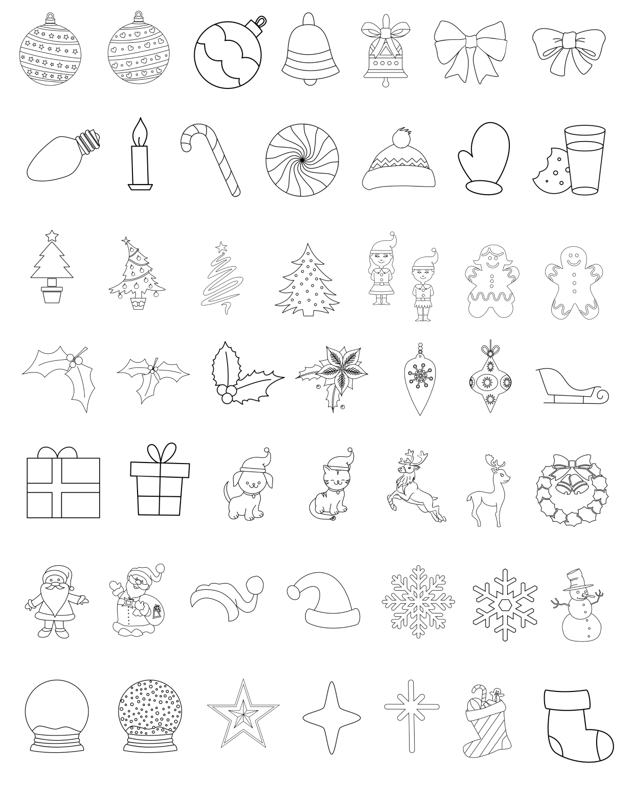 Line Designs: Christmas Clipart Pack – Zen PLR