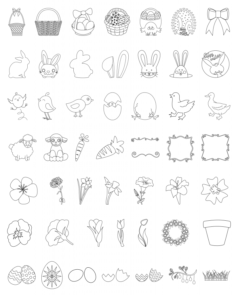 Line Designs: Easter Clipart Pack – Zen PLR