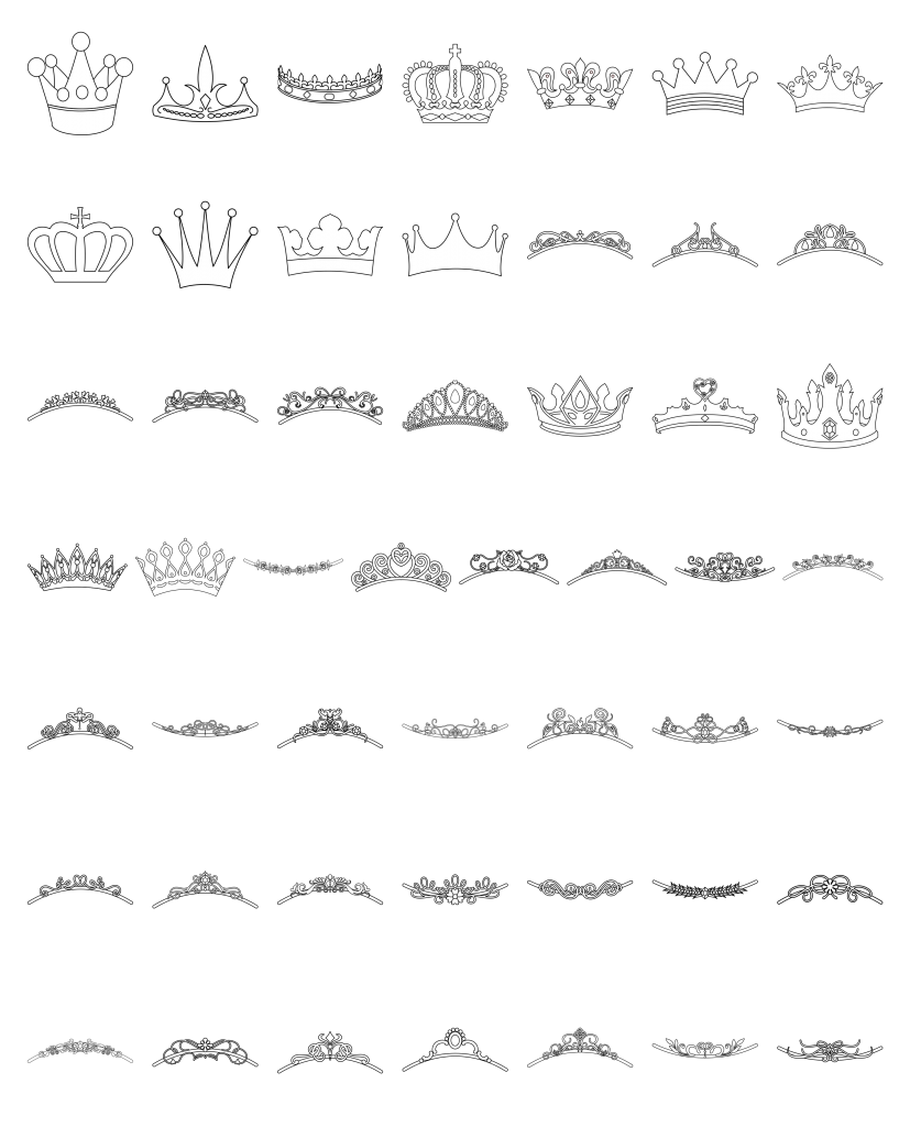 Line Designs: Royal Crowns Clipart Pack – Zen PLR