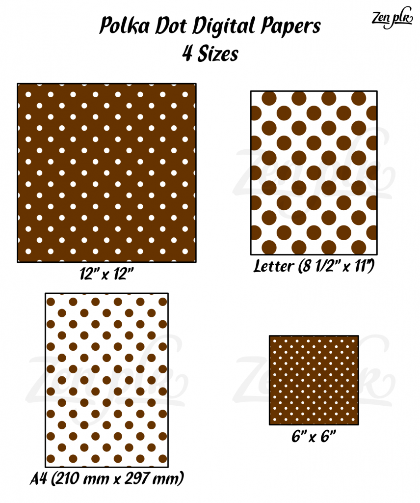Brown Polka Dots Digital Papers – Zen PLR