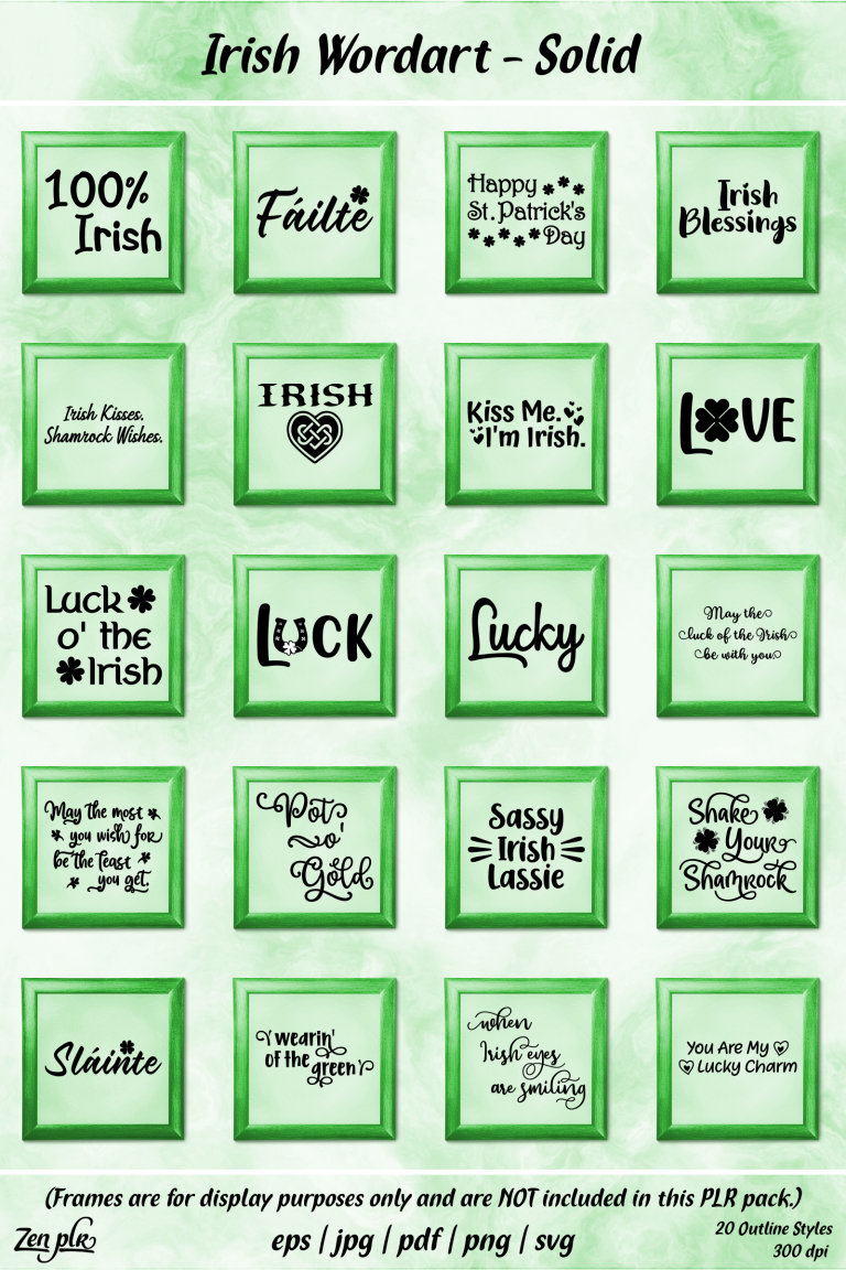 Irish Wordart – Zen PLR